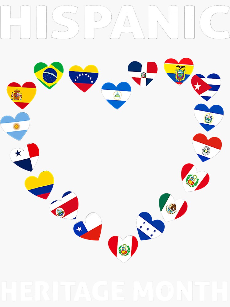 National Hispanic Heritage Month All Countries Flags Sticker For Sale
