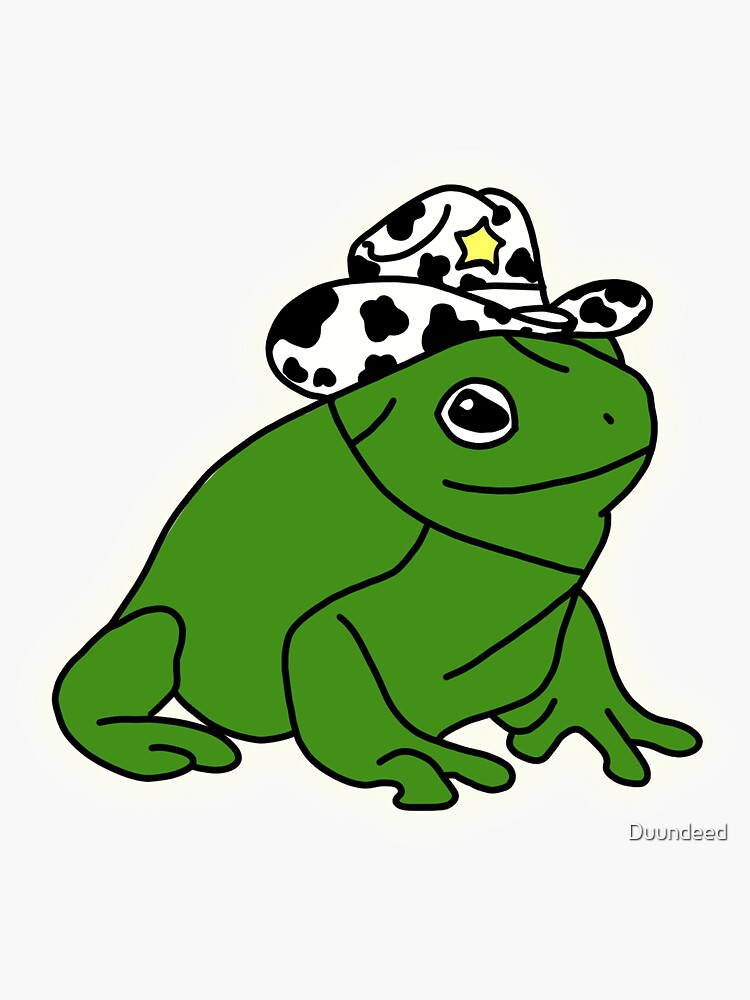 "Cowboy Cute Frog Drawing" Sticker for Sale by Duundeed | Redbubble