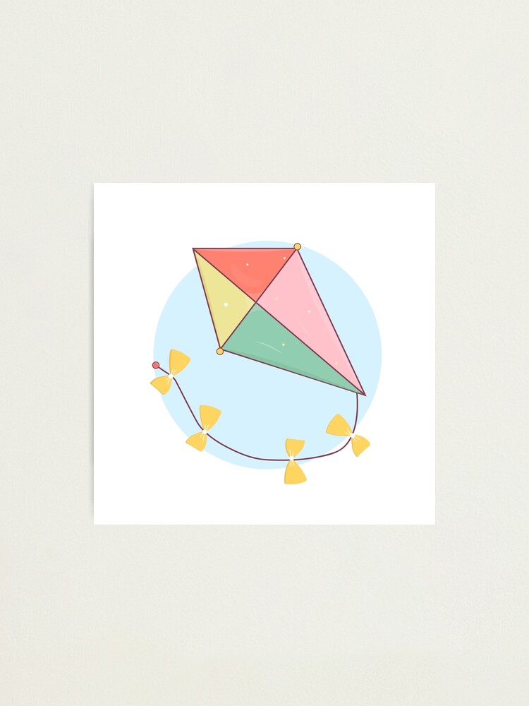 Lámina fotográfica «Cometa de papel de color con lazo. Falda en T ...