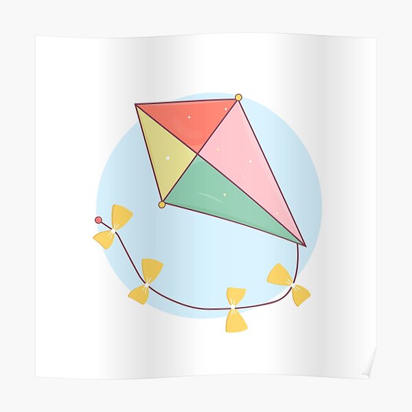 Póster «Cometa de papel de color con lazo. Falda en T moderna. Estilo ...