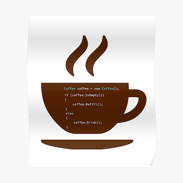 Póster «Si el café está vacío, beber en algún lenguaje de programación ...