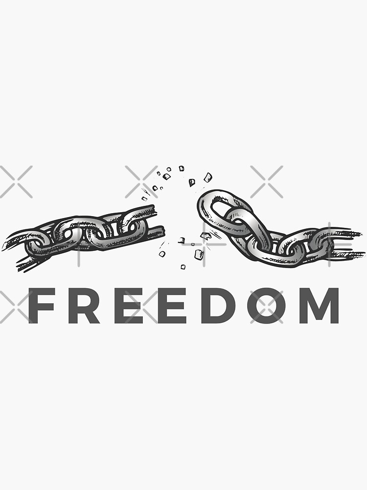 "Black - break the chain - Freedom" Sticker for Sale by 3plus3 | Redbubble