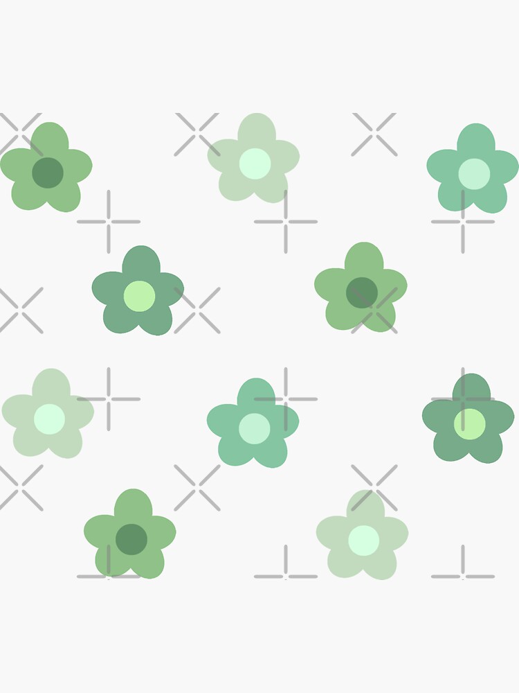 "sage green flowers pack" Sticker for Sale by baddiedesigns | Redbubble