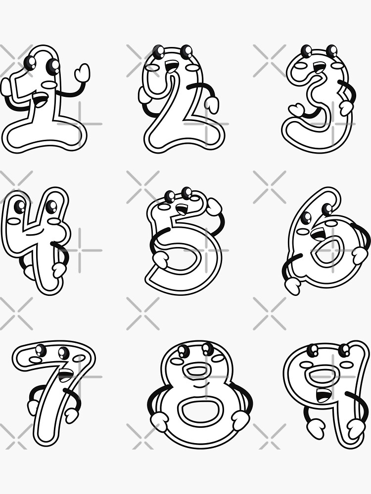 "Numberblocks Kawaii Cute And Funny Design For Kids" Sticker for Sale ...