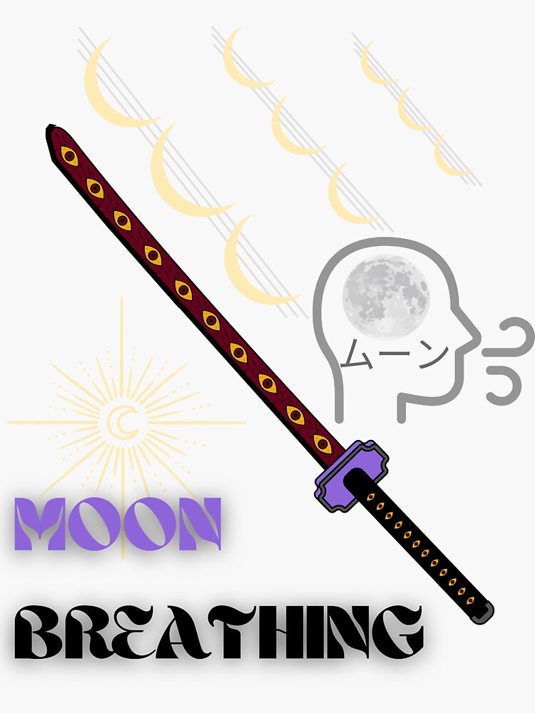 "Moon breathing" Sticker for Sale by Great-nightmare | Redbubble