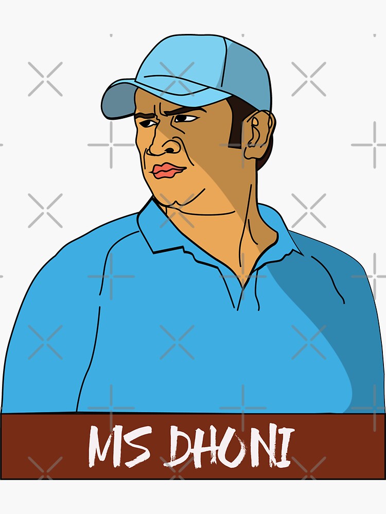 "MS Dhoni Indian cricketer t-shirt | Indian cricketer " Sticker for ...