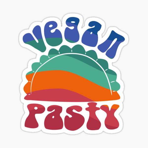 "Vegan Pasty Retro Cornish Pasty" Sticker for Sale by cashewdays ...
