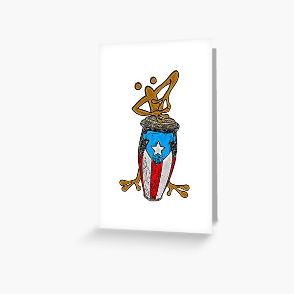 "Conga Coquí Taíno Puerto Rican Flag Conga" Greeting Card for Sale by ...
