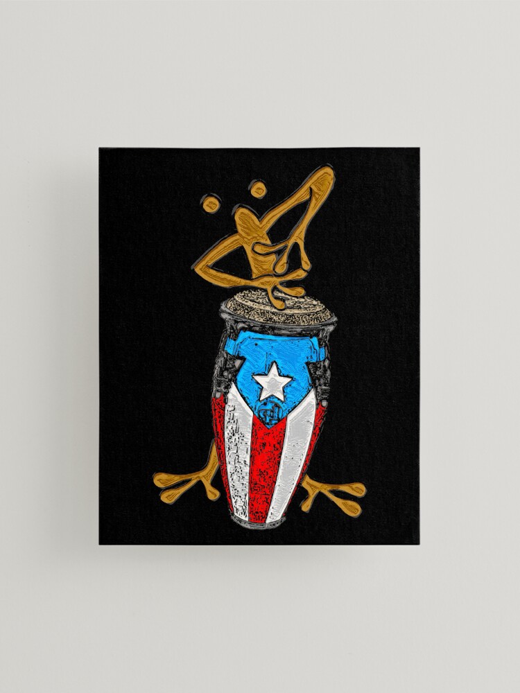 "Conga Coquí Taíno Puerto Rican Flag Conga" Mounted Print for Sale by ...