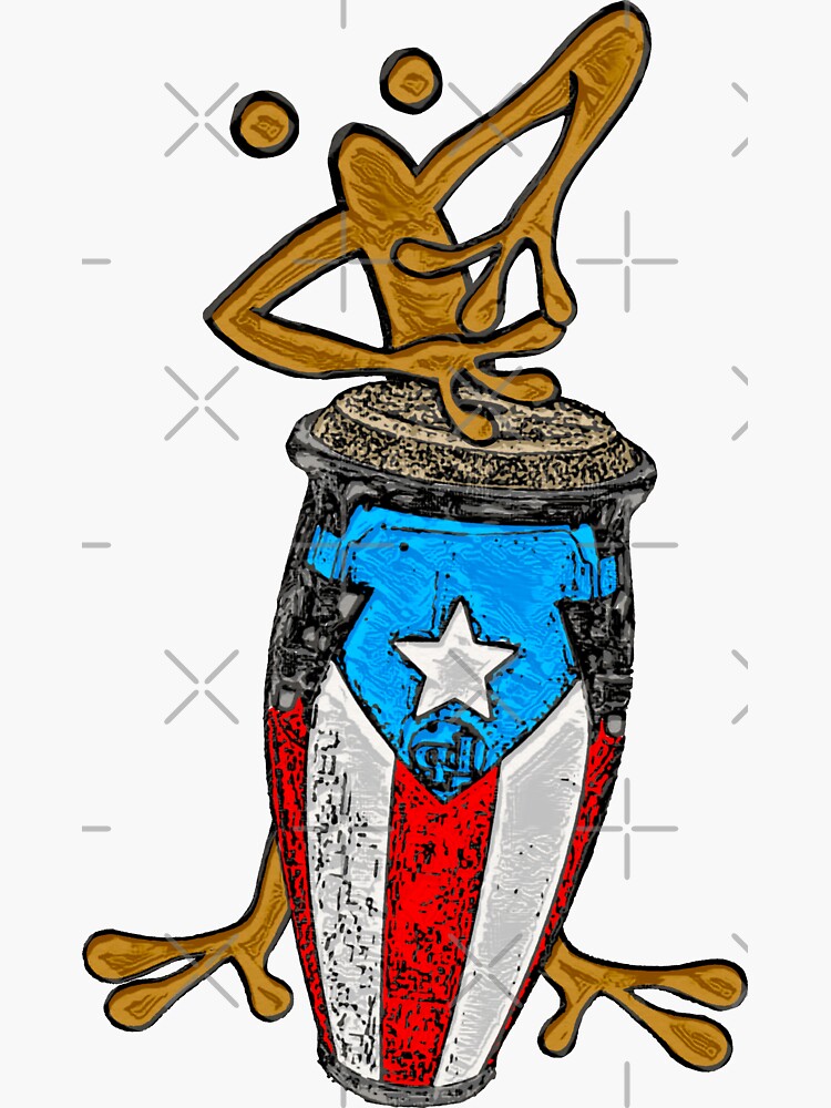"Conga Coquí Taíno Puerto Rican Flag Conga" Sticker for Sale by ...