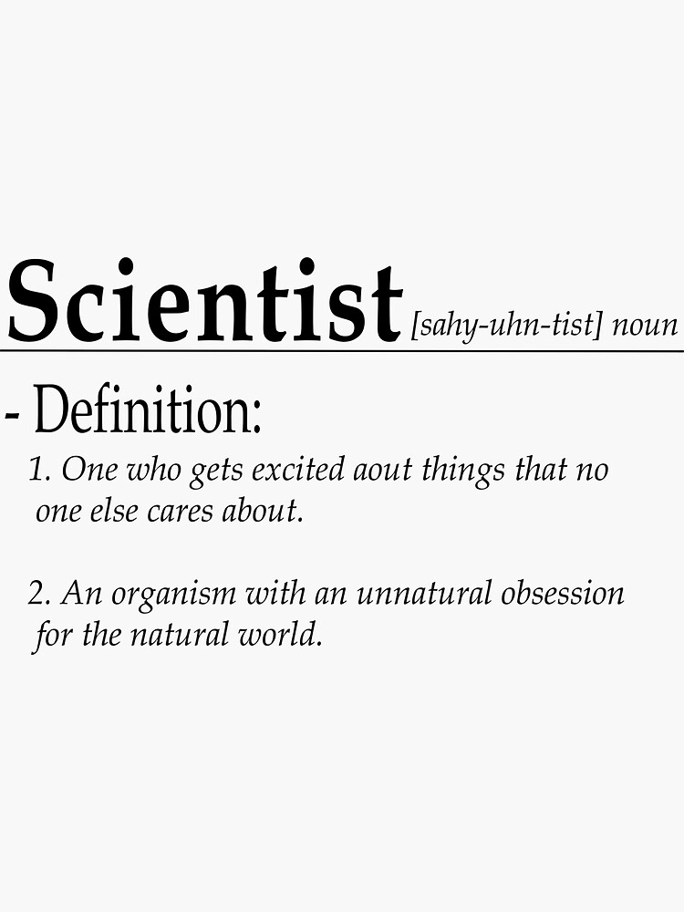 "Scientist funny dictionary definition" Sticker for Sale by ...