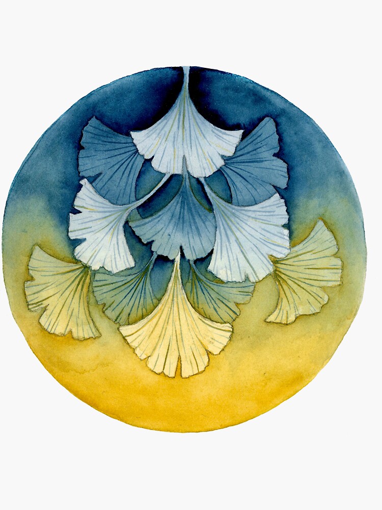 "Ginkgo" Sticker for Sale by AmethysteCrea | Redbubble