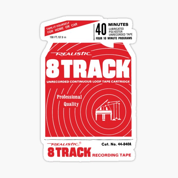 "8-TRACK CARTRIDGE PACKAGING" Sticker for Sale by ThrowbackAds | Redbubble