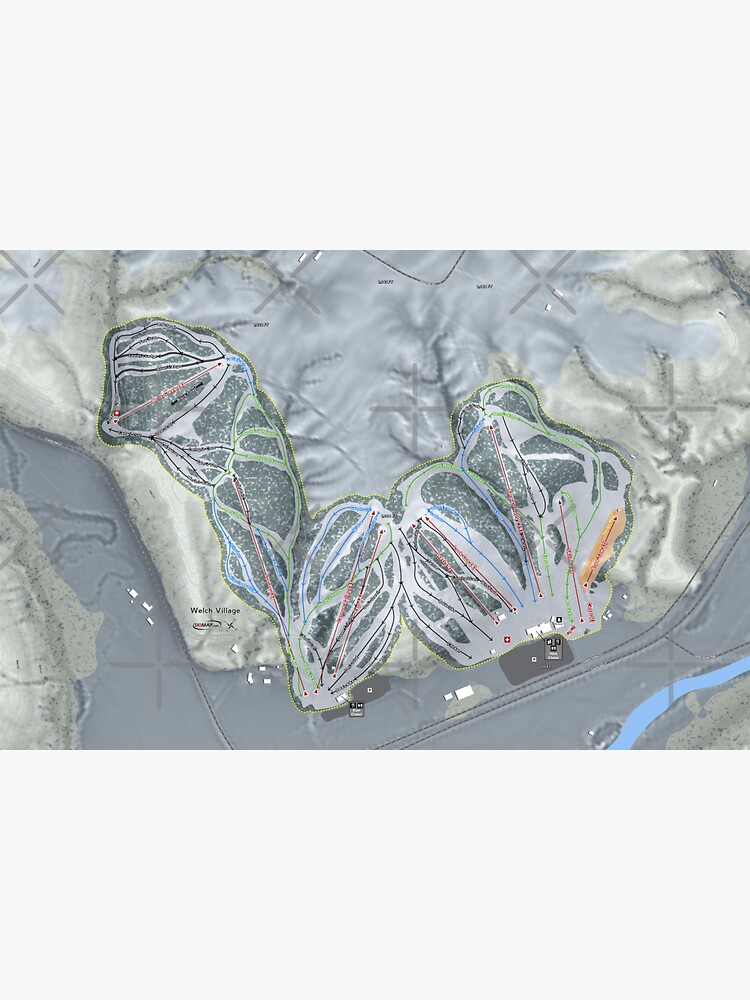 "Welch Village Resort Trail Map" Sticker for Sale by mapsynergy | Redbubble