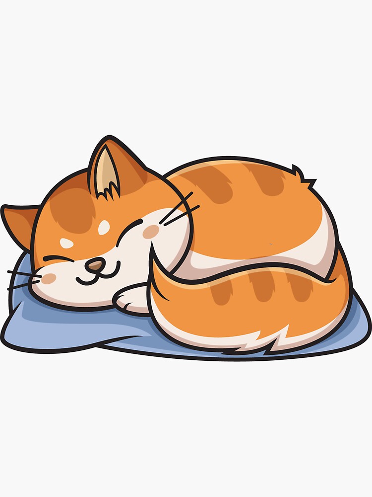 "Kawaii | Chibi | Sleeping Neko" Sticker for Sale by 18tokwa | Redbubble
