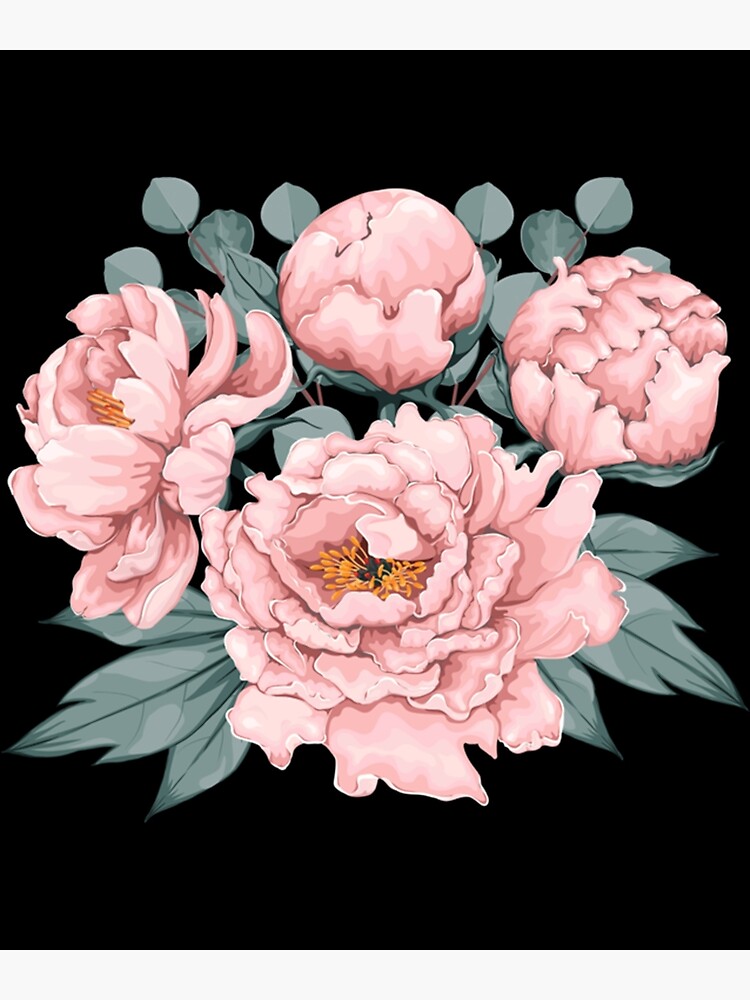 "regan oneill peony flower watercolor peony " Poster for Sale by ...