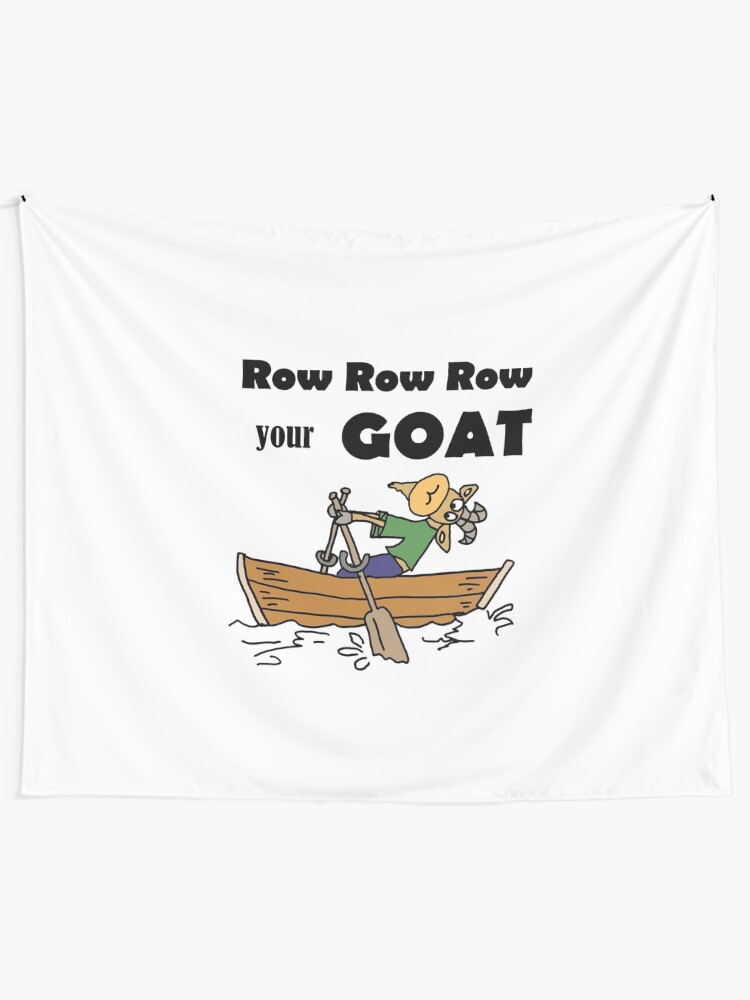 "Funny Goat Rowing in Rowboat Cartoon" Tapestry by naturesfancy | Redbubble
