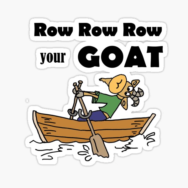 "Funny Goat Rowing in Rowboat Cartoon" Sticker for Sale by naturesfancy ...