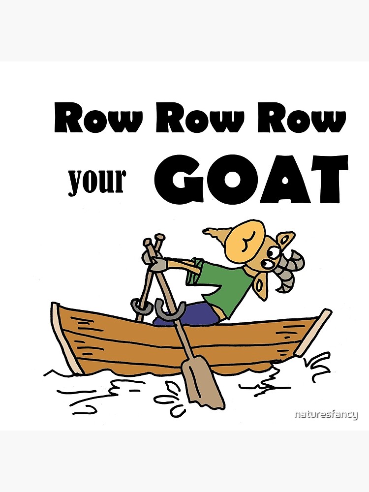 "Funny Goat Rowing in Rowboat Cartoon" Canvas Print by naturesfancy ...