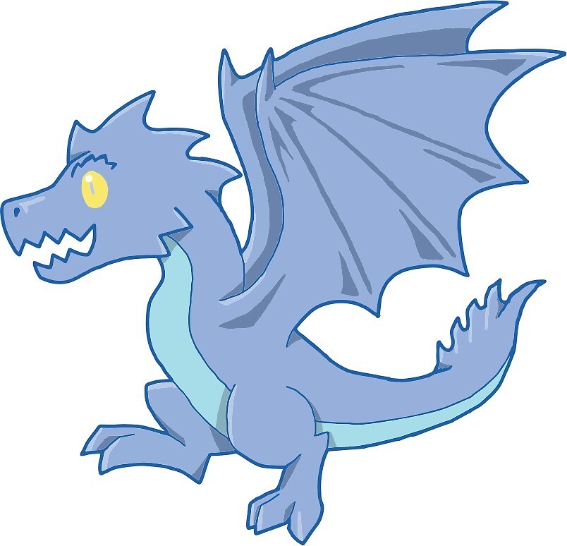 Cute Blue Wyvern By Sugardrake Redbubble