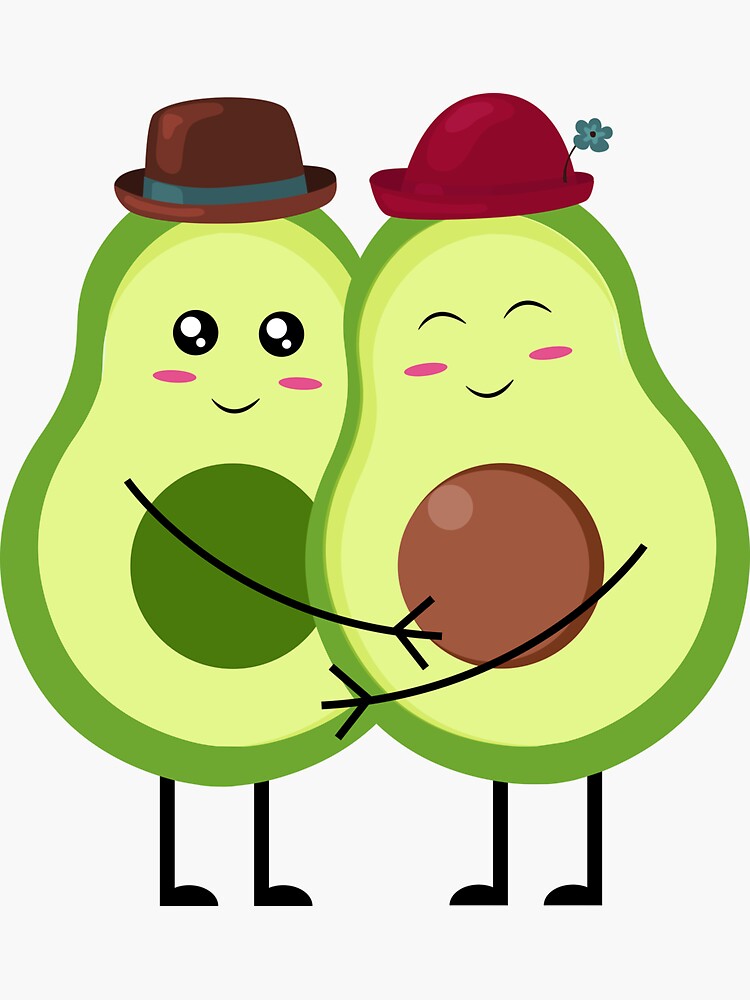"Avocado Hugging" Sticker for Sale by FarhanRahim | Redbubble