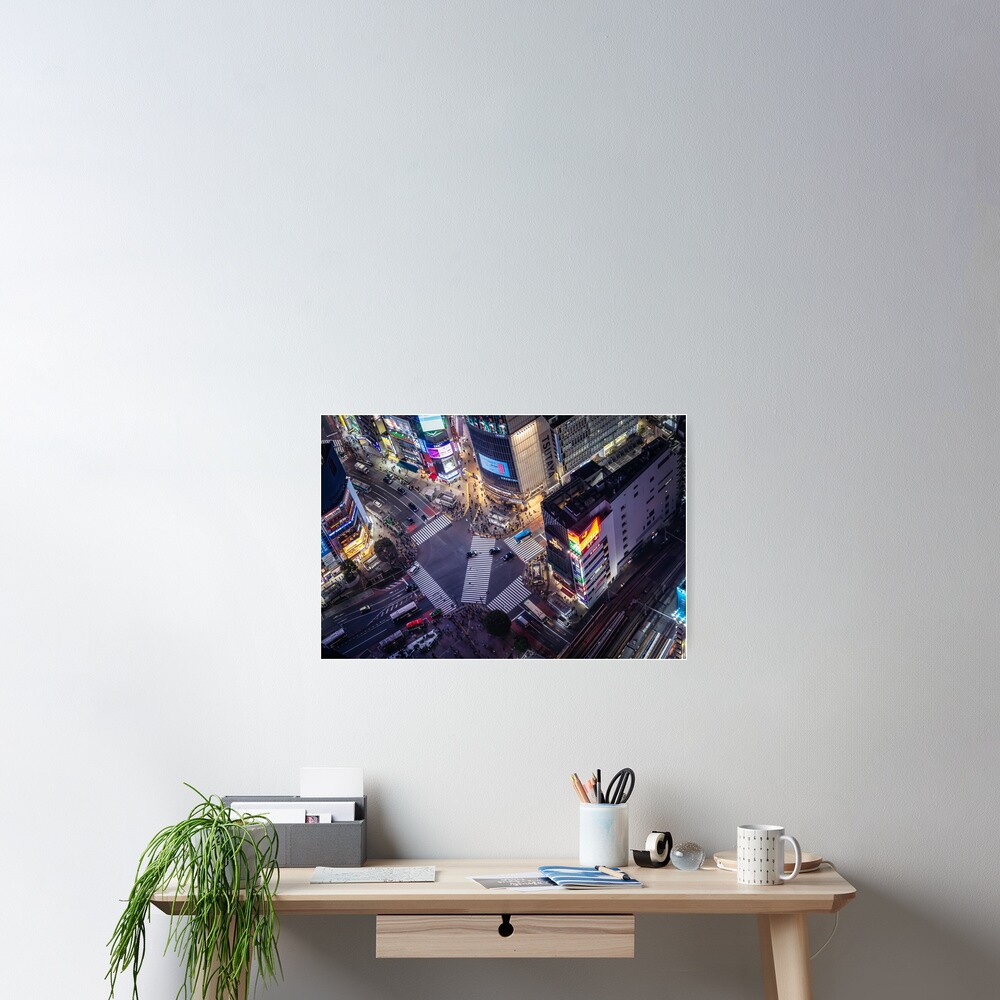 "Shibuya Crossing" Poster by sushil3d | Redbubble