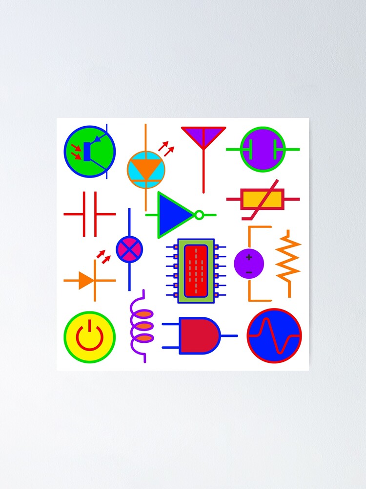 "Colorful Electronics components" Poster for Sale by EngineersArt ...