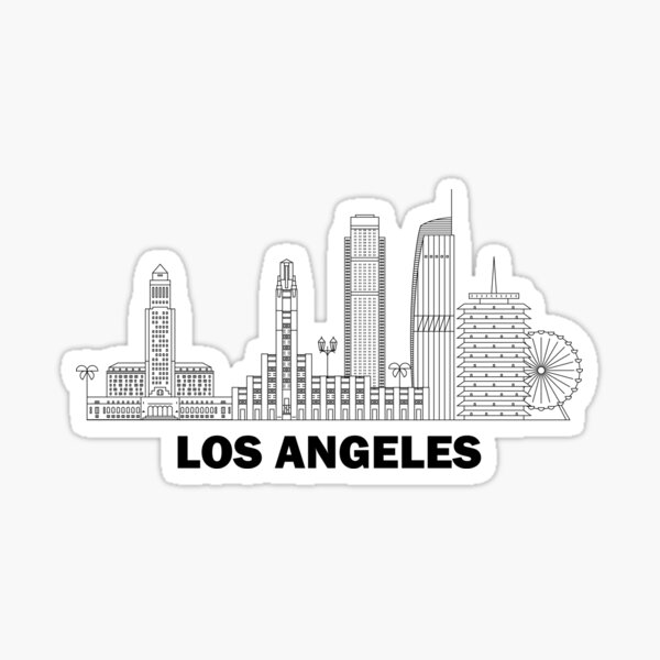 "Los Angeles City Skyline" Sticker for Sale by skylinecity | Redbubble
