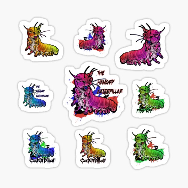 "Caterpillar Sticker Pack: Pink Multi Color Pack" Sticker for Sale by ...