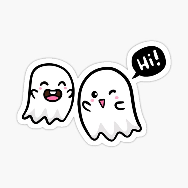 "ghost HI" Sticker for Sale by taqimer | Redbubble