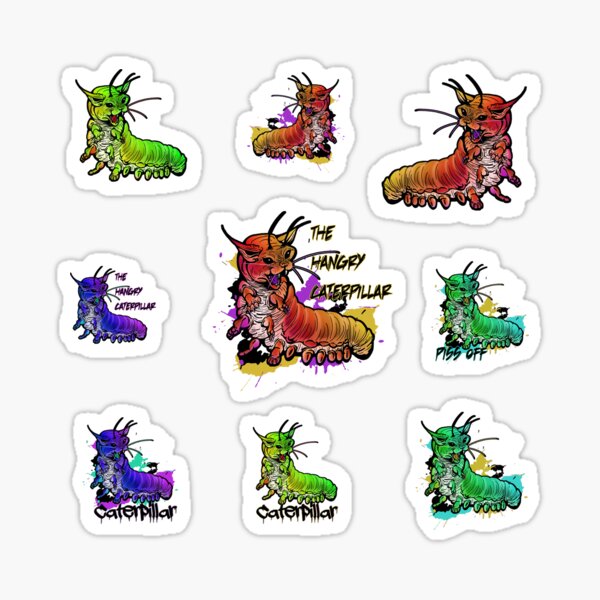 "Caterpillar Sticker Pack: Orange Multi Color Pack" Sticker for Sale by ...