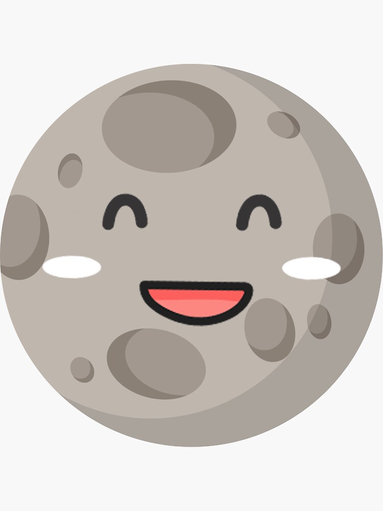 "Smiley moon face " Sticker for Sale by OurCyberGalaxy | Redbubble