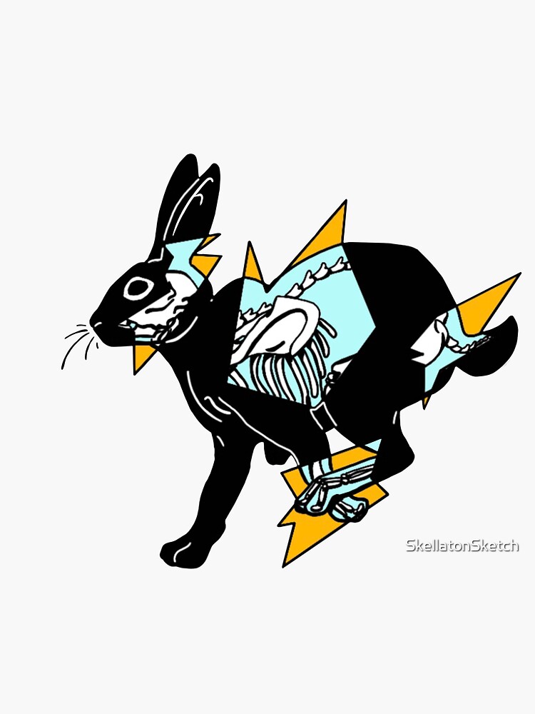"X-Ray Rabbit" Sticker for Sale by SkellatonSketch | Redbubble
