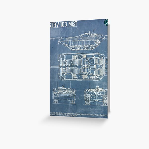 "Strv. 103 Blueprint (AVAILABLE ON CLOTHING) " Greeting Card for Sale ...