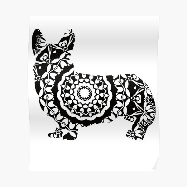 "Corgi Mandala Art" Poster for Sale by Pstawicki | Redbubble