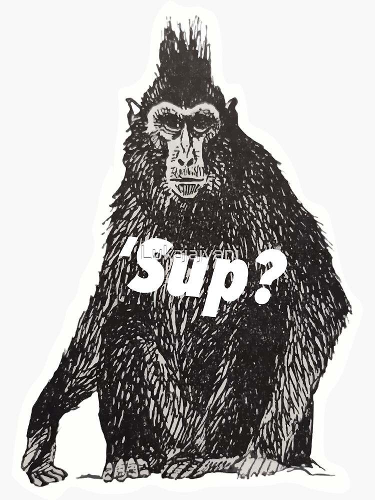 "Monkey SUP???" Sticker for Sale by Lukajajvani | Redbubble
