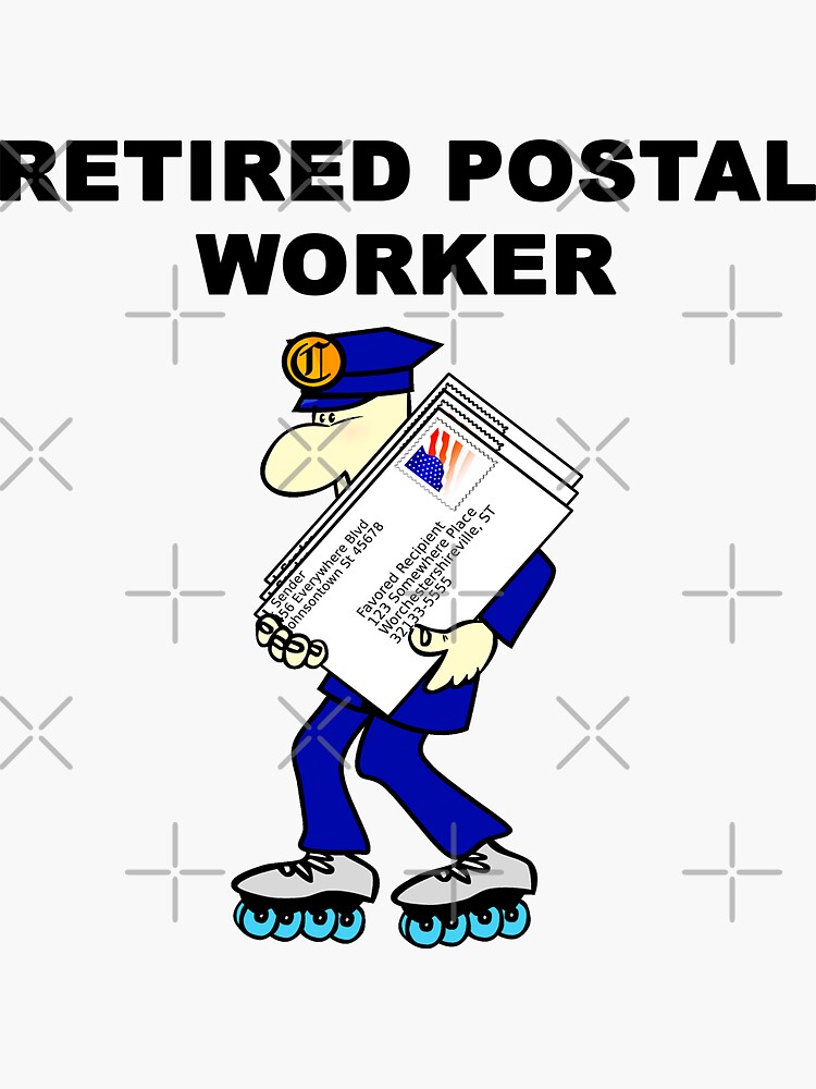 "retired postal worker" Sticker for Sale by swag-store | Redbubble