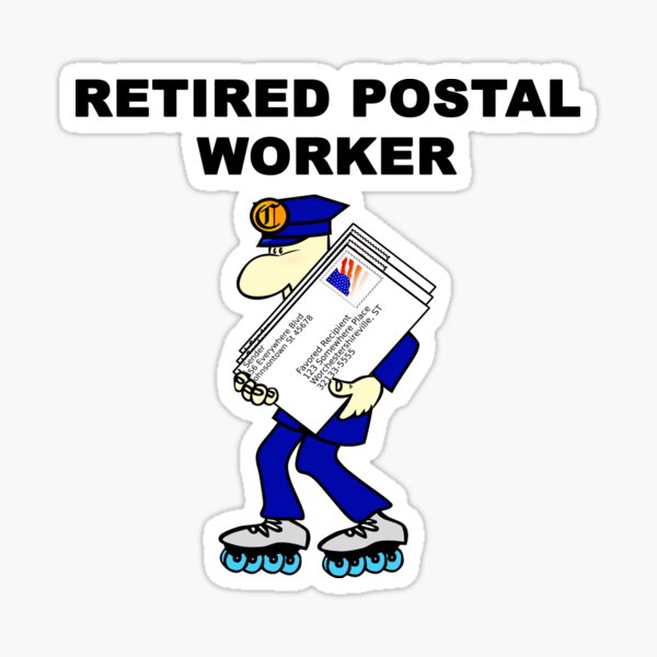 "retired postal worker" Sticker for Sale by swag-store | Redbubble