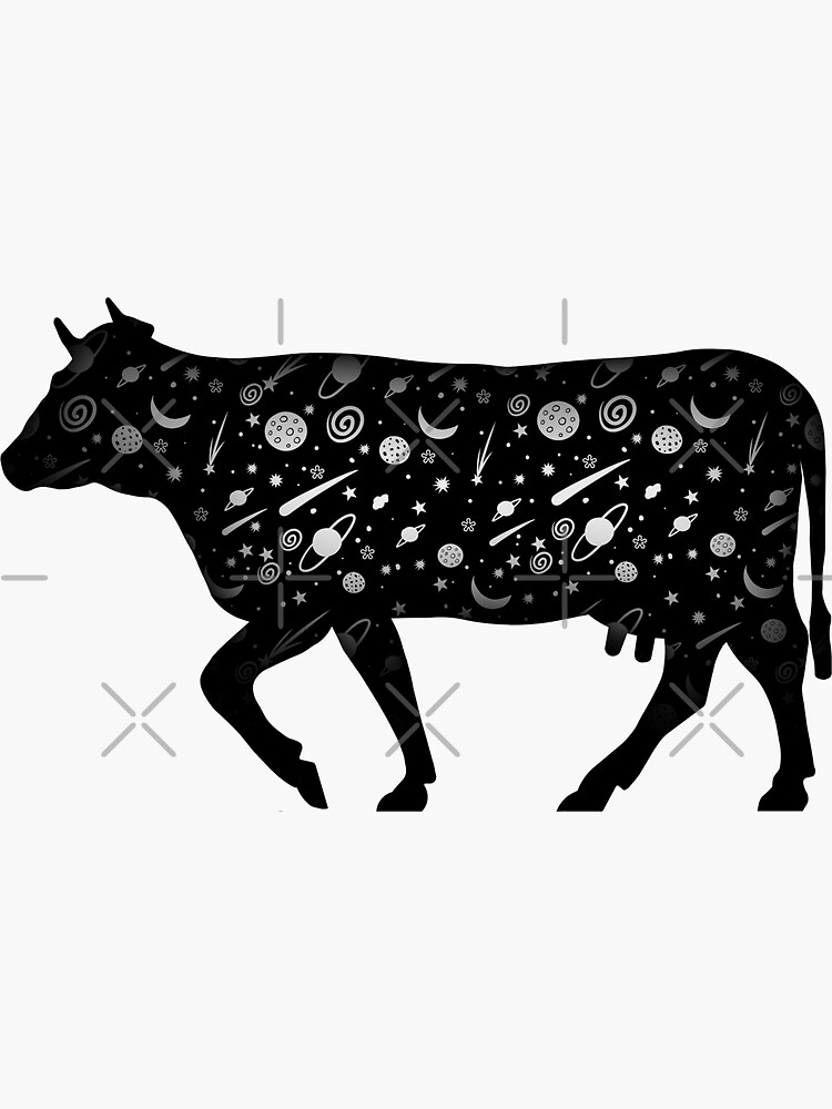 "Cosmic Cow" Sticker for Sale by Pstawicki | Redbubble