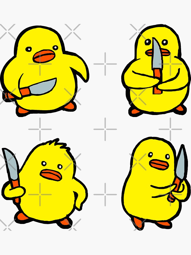 "Duck with knife" Sticker for Sale by DarrriaDesign | Redbubble