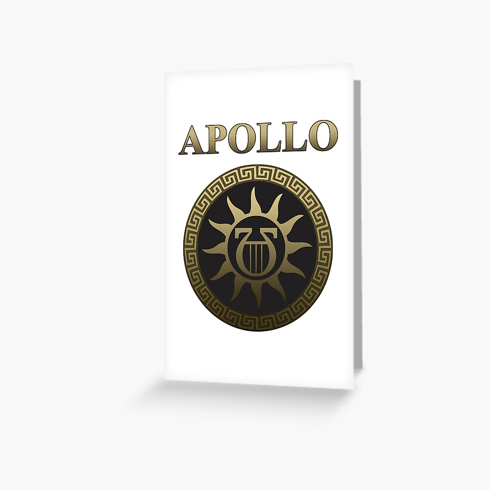 "Apollo Ancient Greek God Gold Shield" Greeting Card by WarlordApparel ...