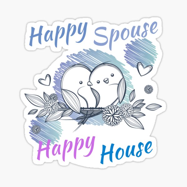 "Happy Spouse" Sticker by RysEmporium | Redbubble
