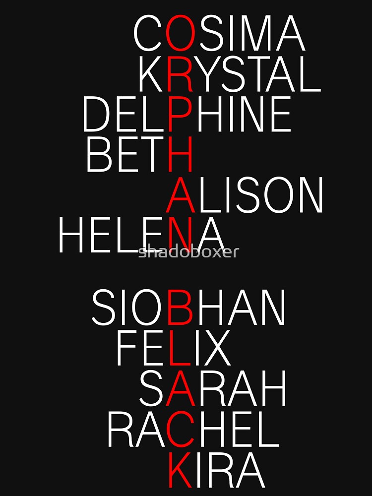 "Orphan Black - names (white)" Essential T-Shirt for Sale by shadoboxer ...