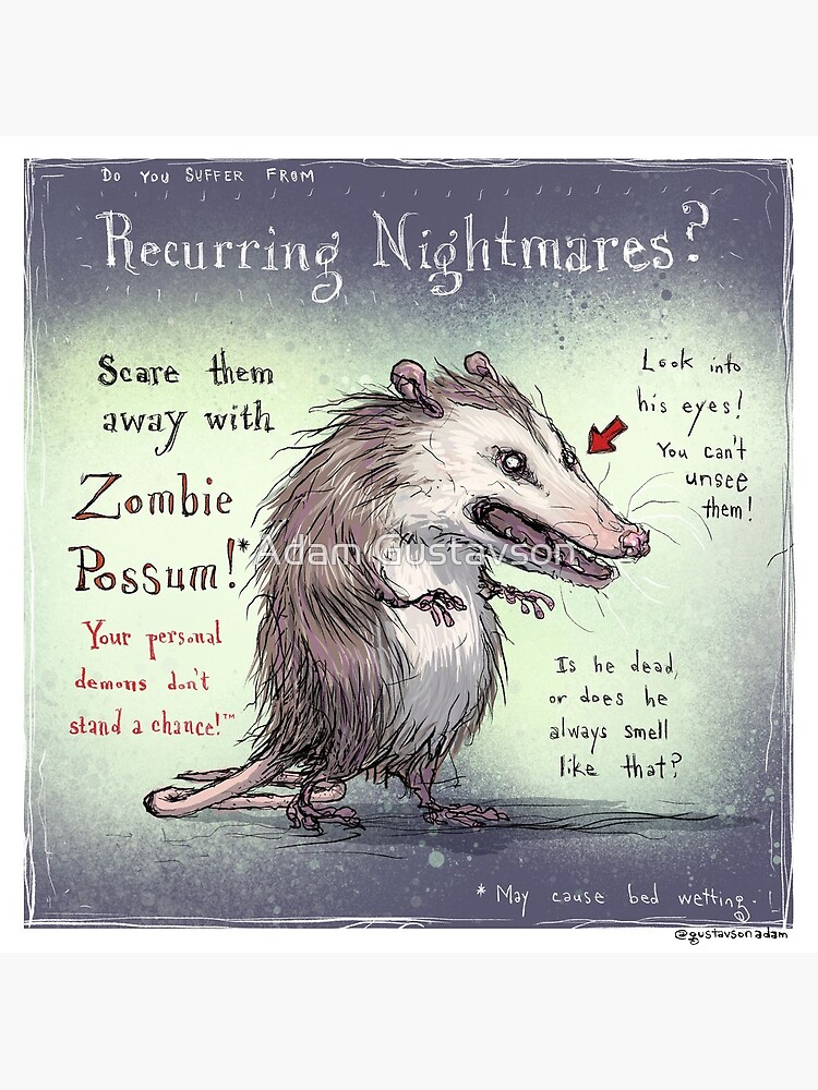 "Zombie Possum to the Rescue!" Poster for Sale by AdamGustavson | Redbubble