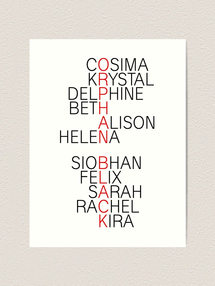 "Orphan Black - names" Art Print by shadoboxer | Redbubble