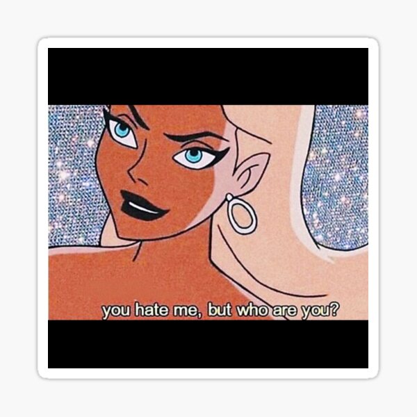 ""Who are you?" aesthetic " Sticker for Sale by Original90sbaby | Redbubble