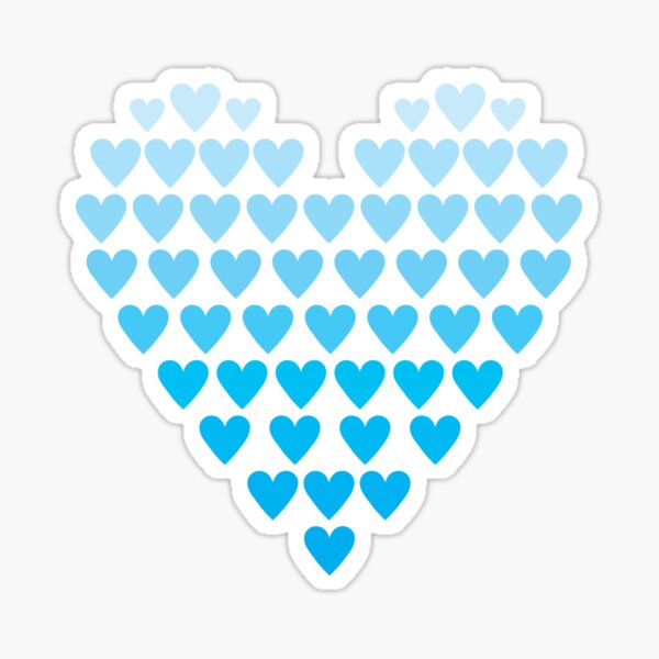 "Blue Gradient Heart shaped Hearts" Sticker by imantahar | Redbubble
