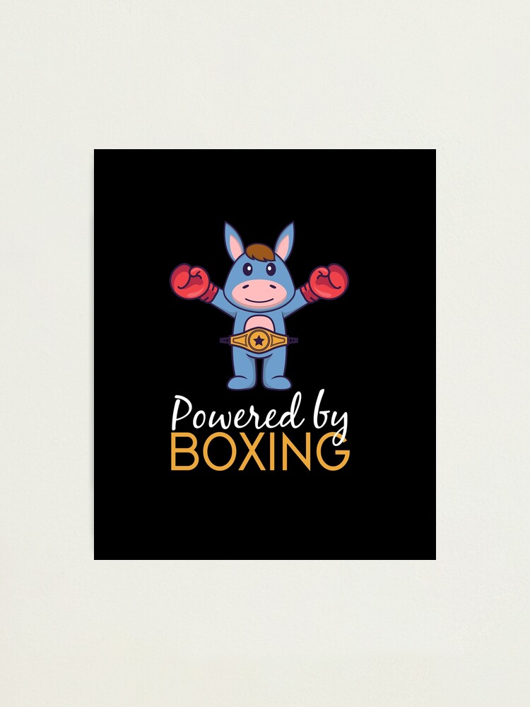 "Powered by boxing, funny Llama in boxer costume, design for boxing ...