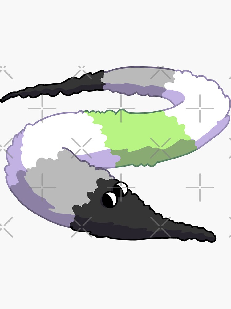 "Agender Pride Flag | Worm on a String" Sticker by olivks | Redbubble