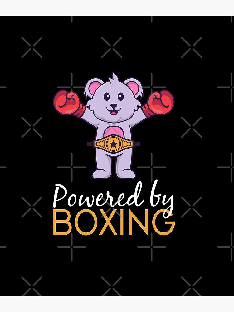 "Powered by boxing, funny koala in boxer costume, design for boxing ...